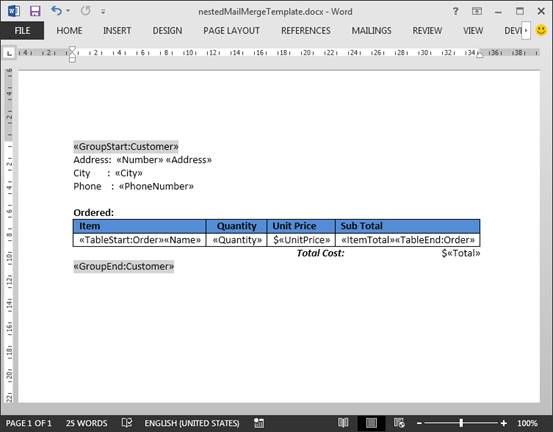 How to Perform a Mail Merge in a Word Document in Java